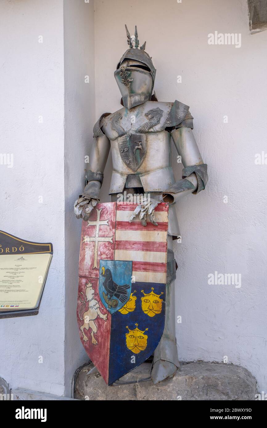 Budapest, Hungary - Feb 9, 2020: Ancient hungarian suit of armour and ...