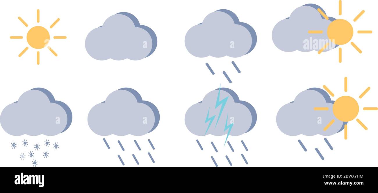 a weather forecast icons on white background Stock Vector Image & Art ...