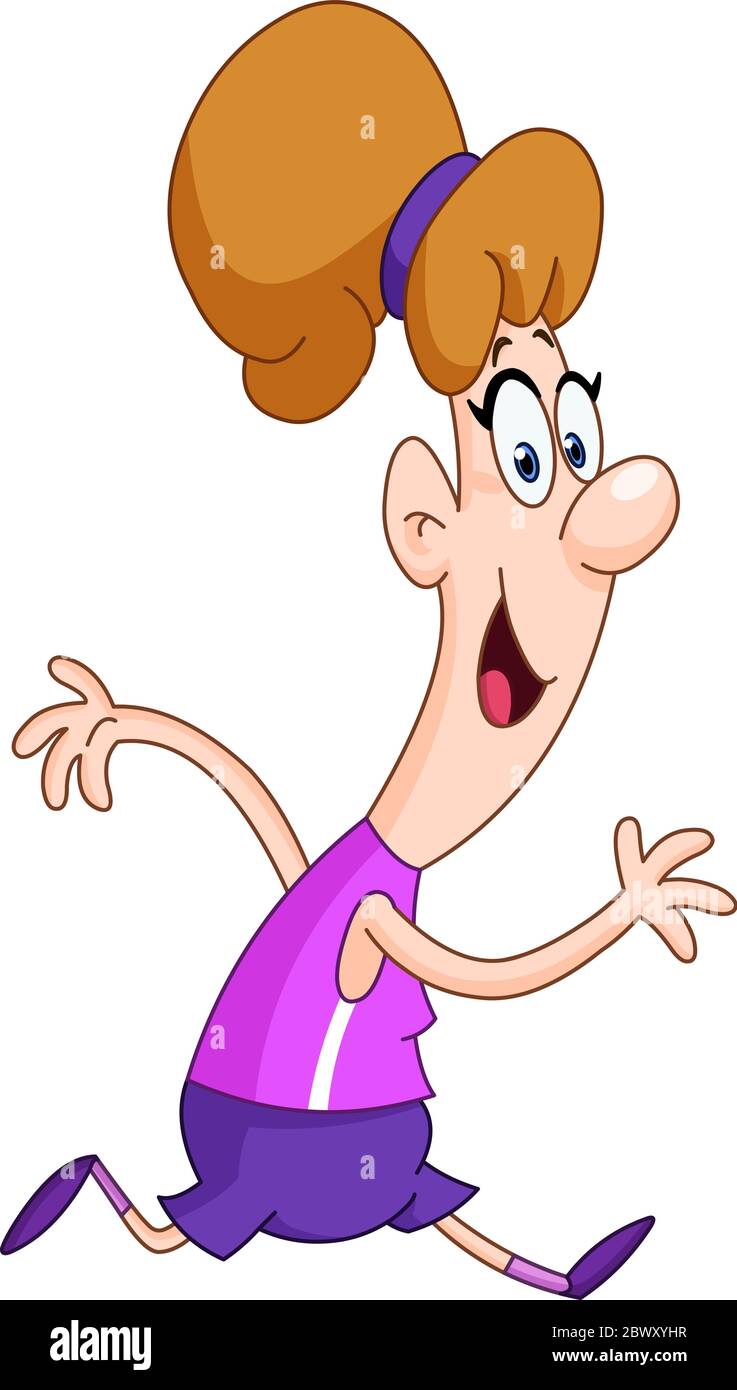 Cartoon woman running hi-res stock photography and images - Alamy