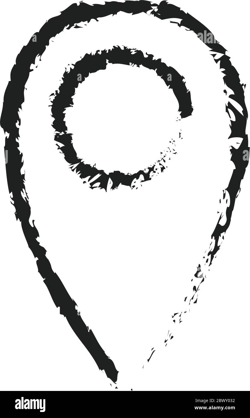Map sketch pin icon isolated on white background vector Stock Vector ...