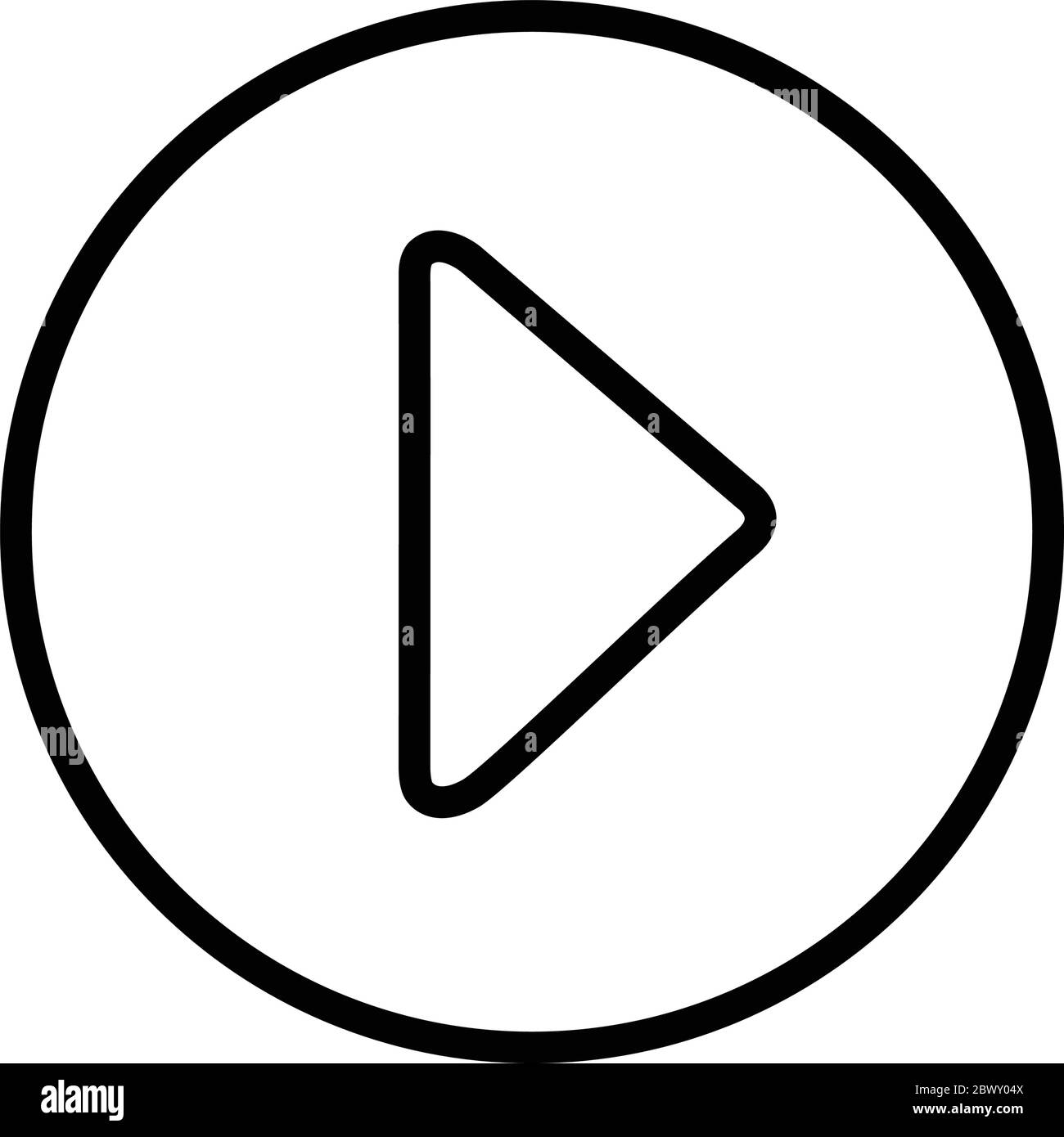Outline play video vector icon media illustration isolated on white ...