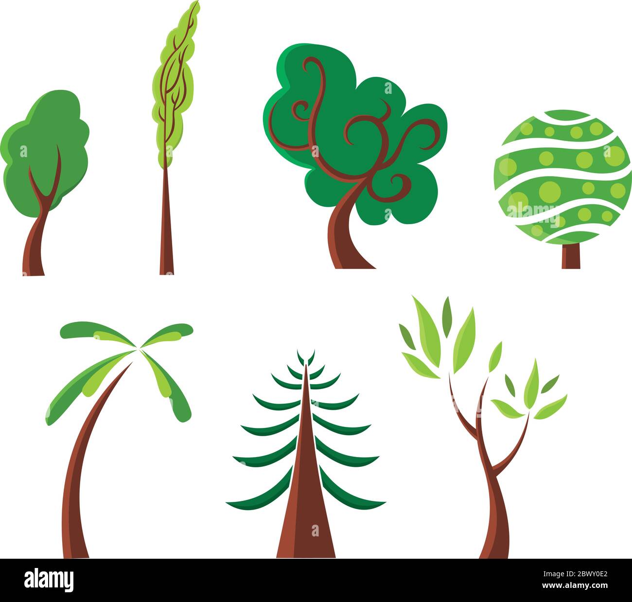 Stylized trees set Stock Vector Image & Art - Alamy