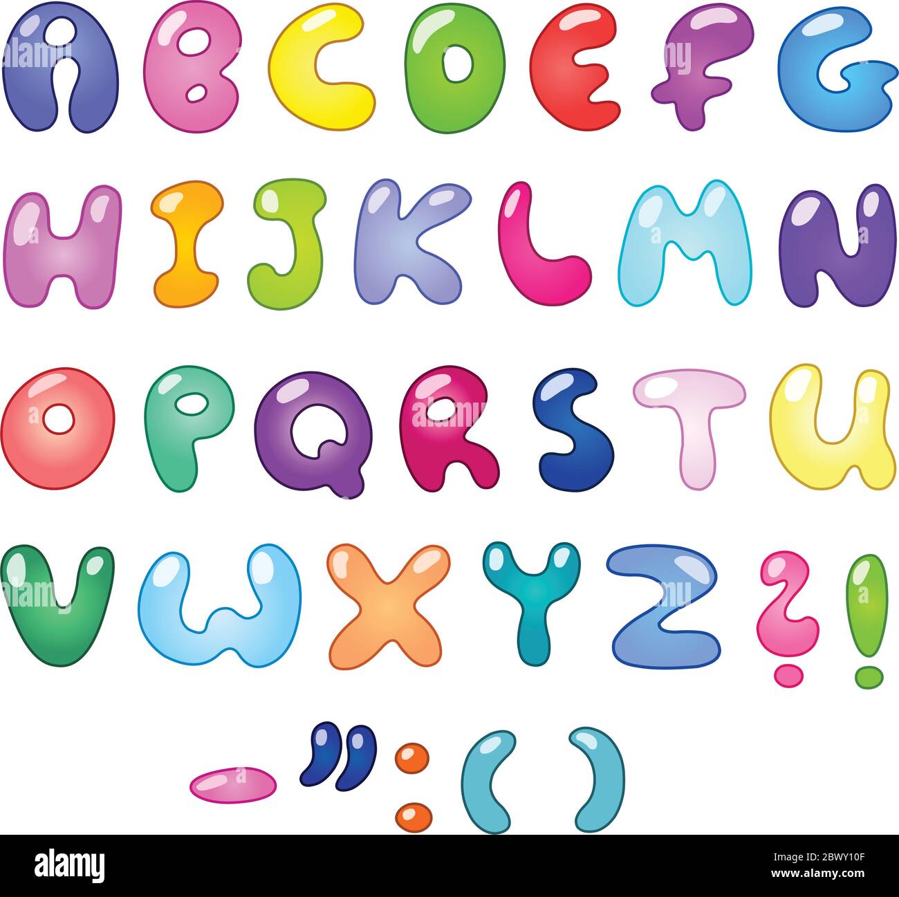 Colorful bubble-shaped letters set Stock Vector Image & Art - Alamy