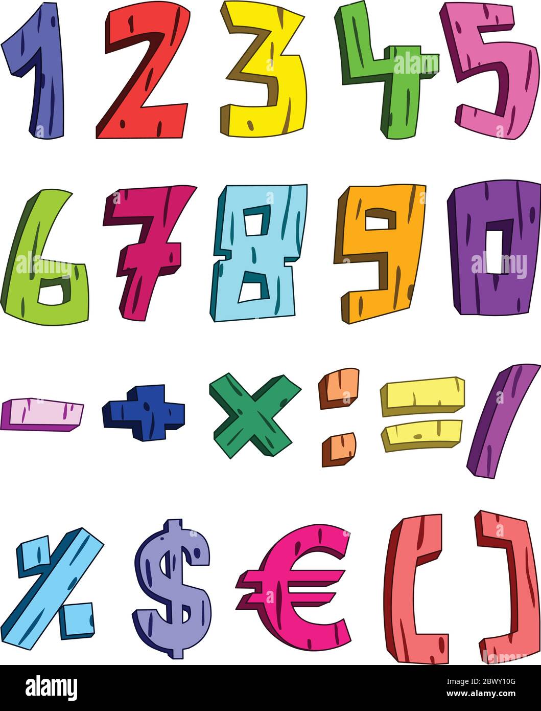 3d cartoon numbers Stock Vector Image & Art - Alamy