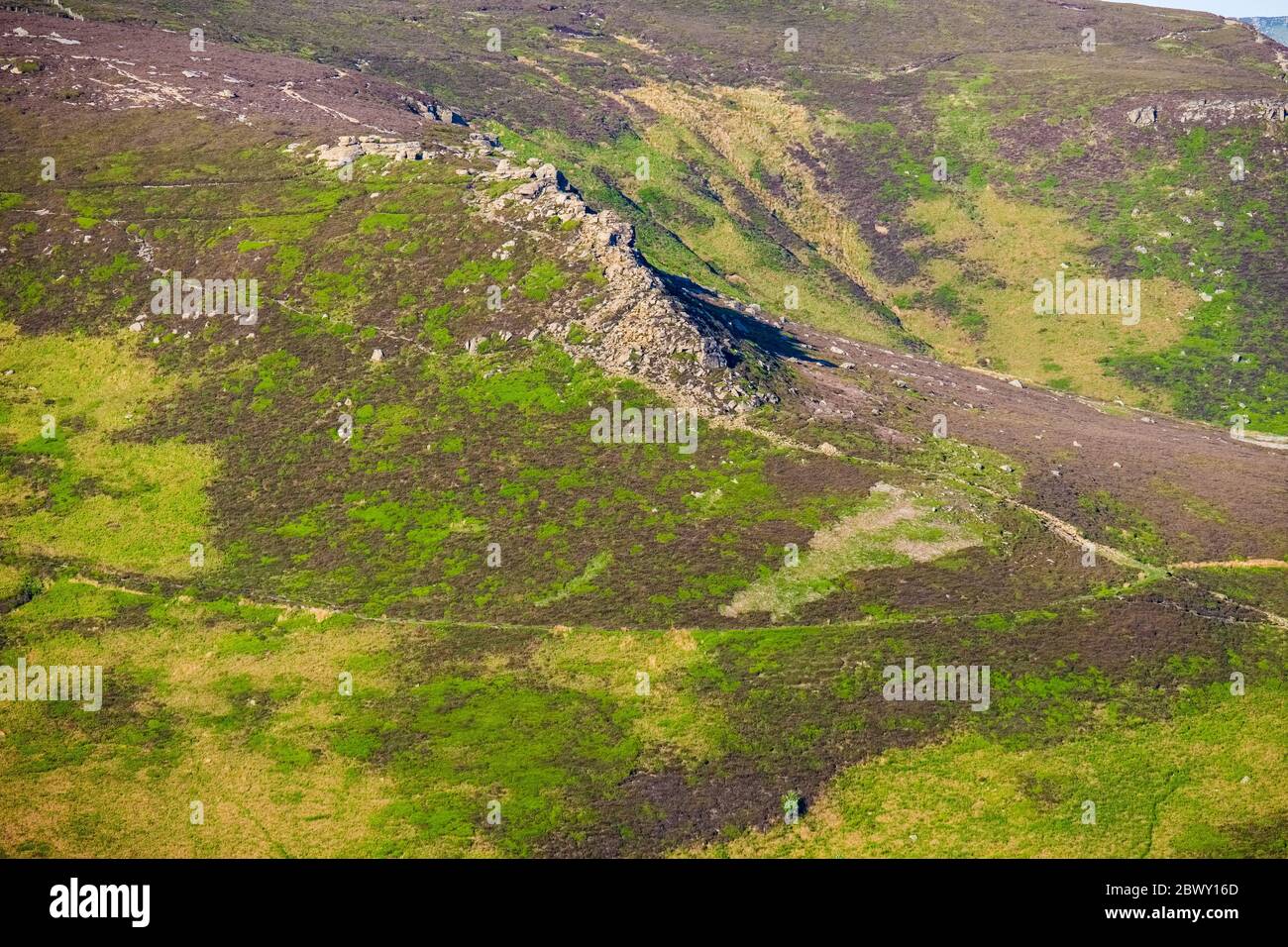 Ringing Roger - a gritstone outcrop on the slopes of Kinder Scout, Peak ...