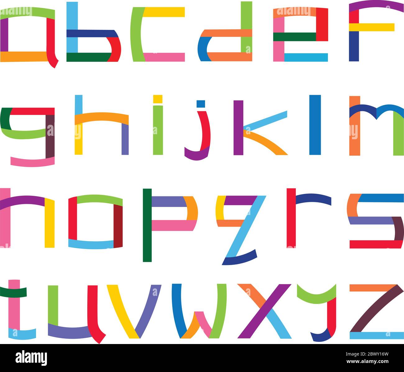 Colorful lower case alphabet set Stock Vector Image & Art - Alamy