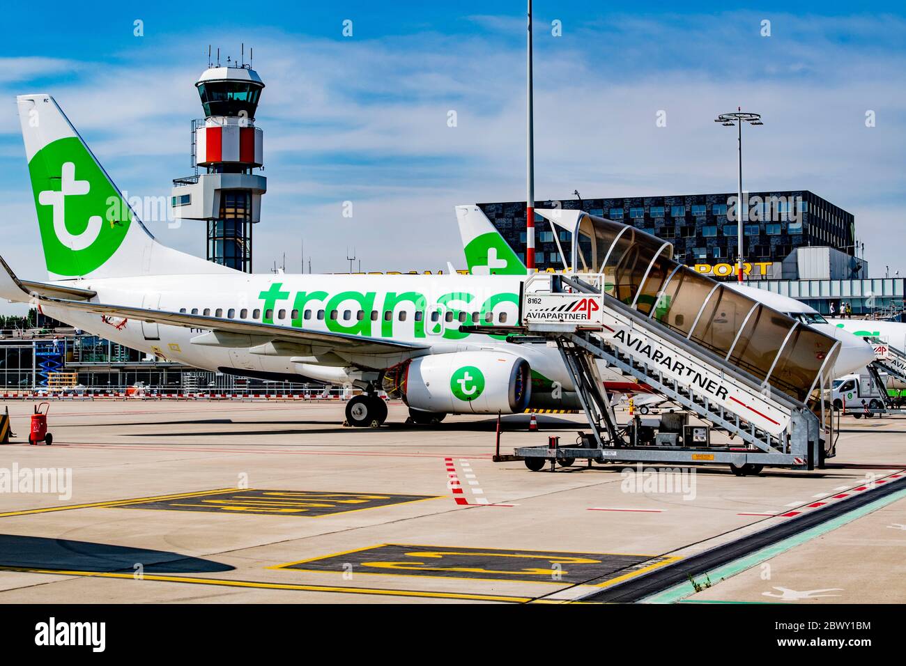 Transavia planes are ready at Rotterdam The Hague airport under new ...