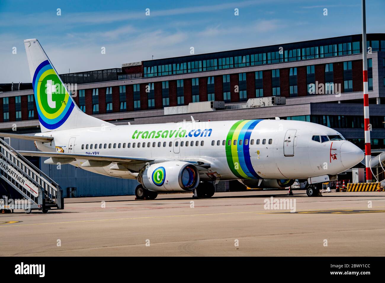 Transavia planes are ready at Rotterdam The Hague airport under new ...