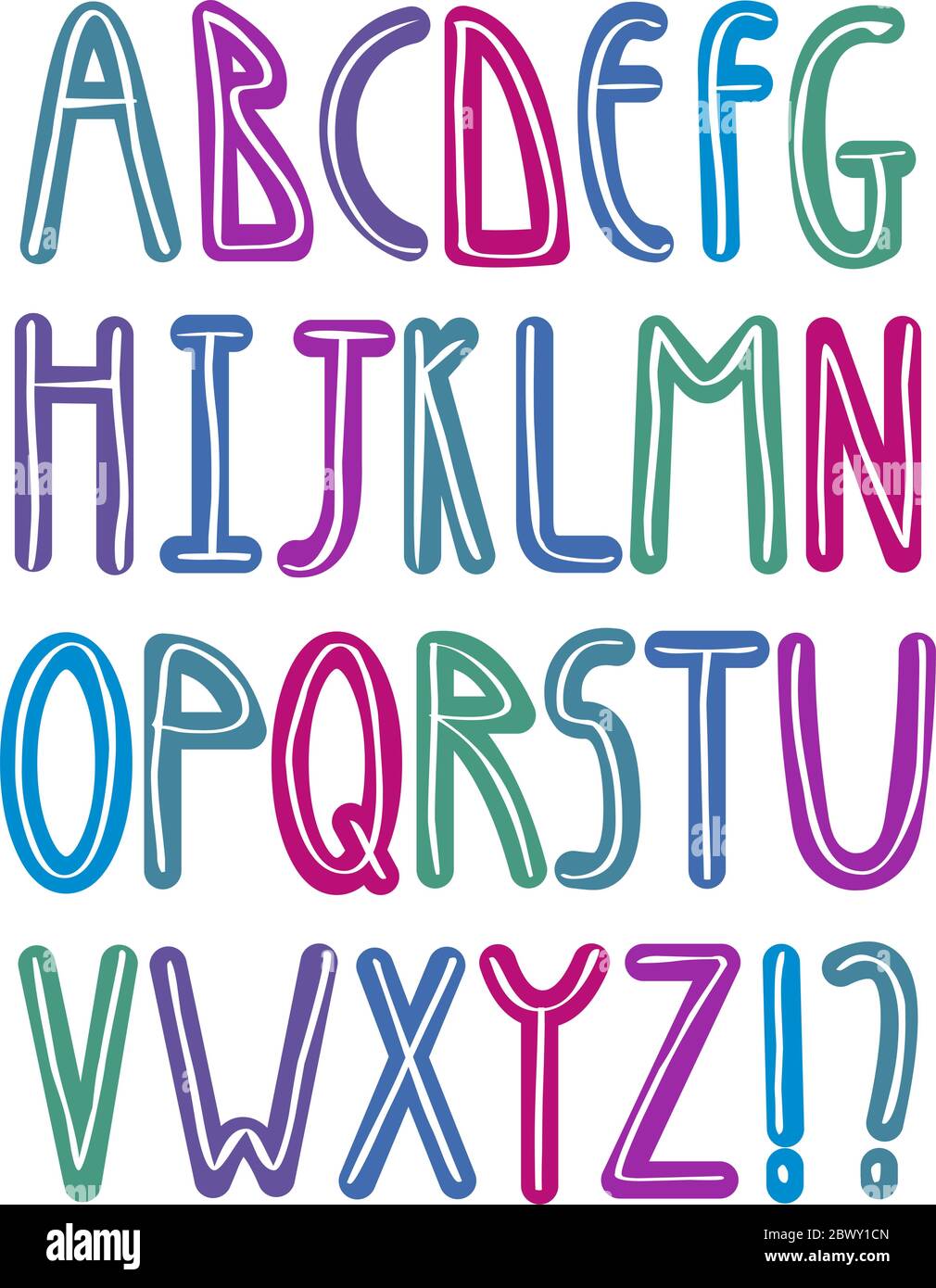 White alphabet font uppercase Stock Vector Images - Alamy