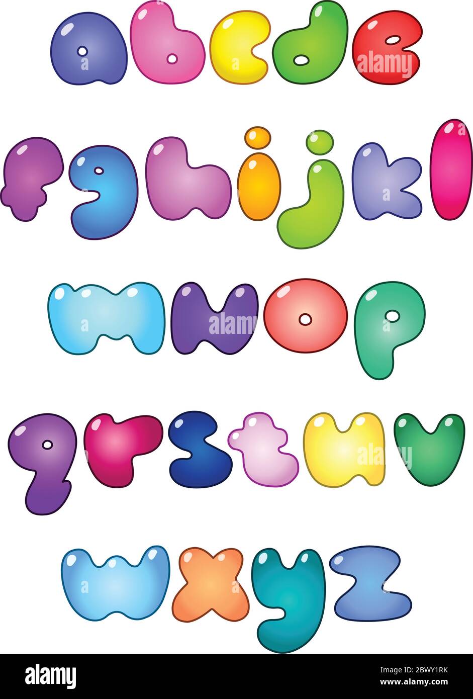 Fat bubble lower case alphabet Stock Vector Image & Art - Alamy