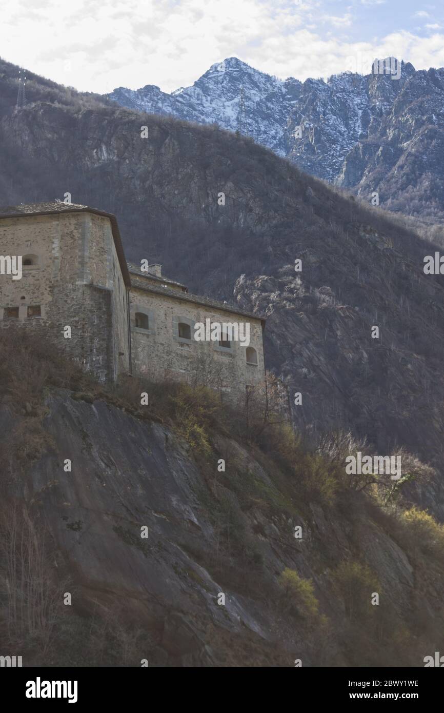 a strong defense from the Napoleonic armies in the Italian Alps Stock ...