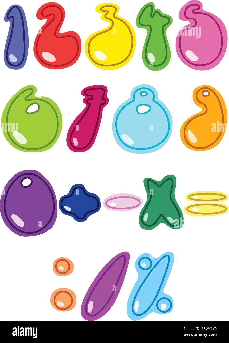 Vector symbols alphabet numbers Cut Out Stock Images & Pictures - Alamy