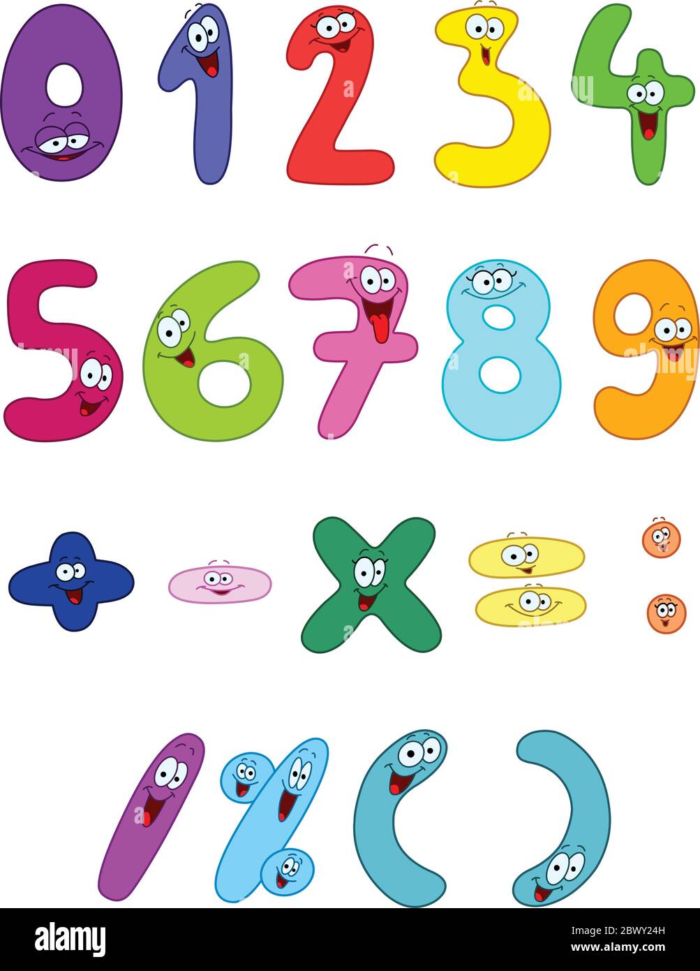 Cartoon numbers hi-res stock photography and images - Alamy