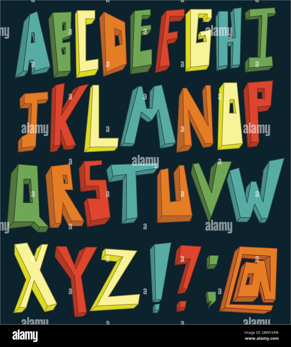 Cartoon kid alphabet hi-res stock photography and images - Alamy