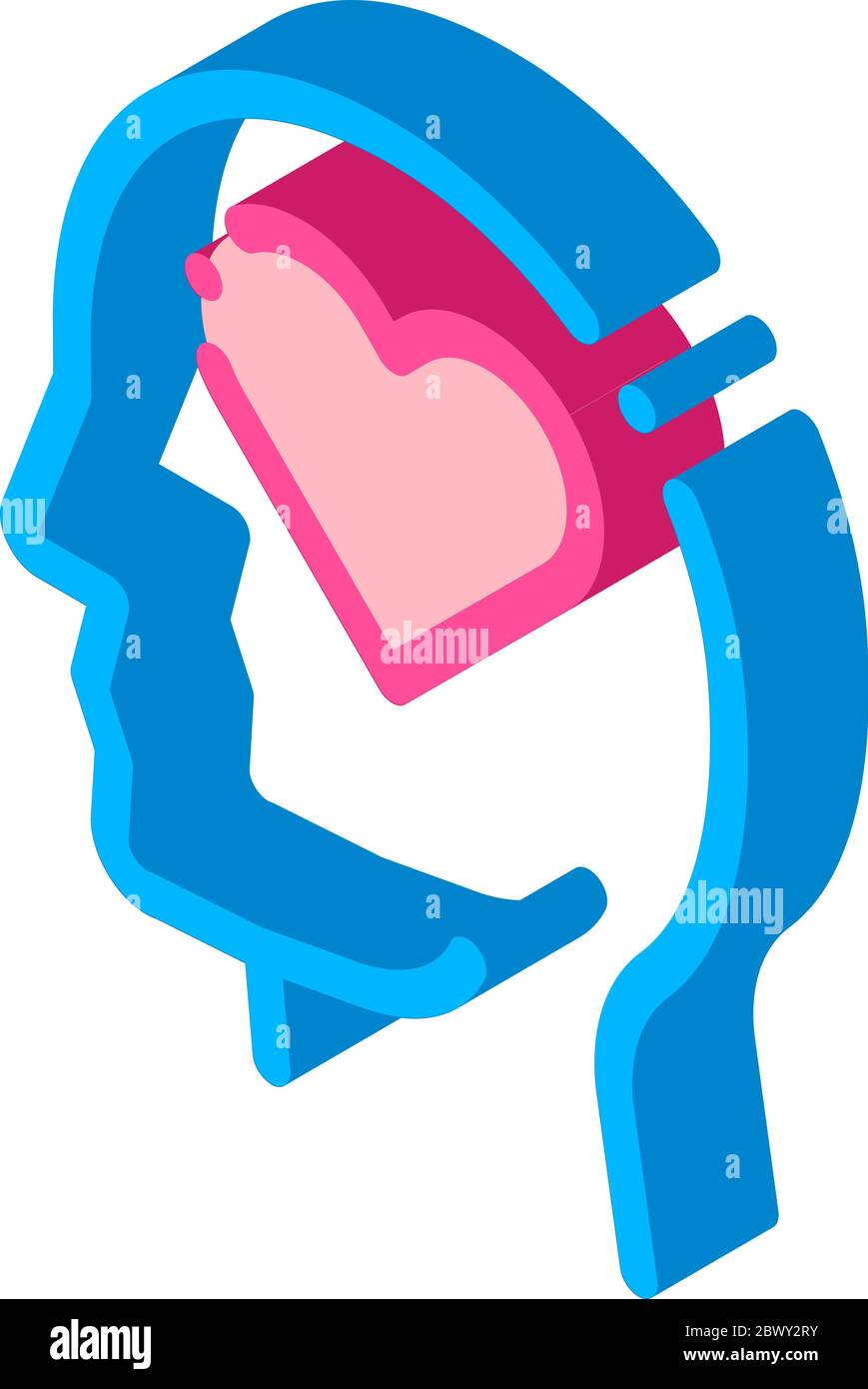 Heart Love Symbol In Man Silhouette Mind Vector Stock Vector Image ...