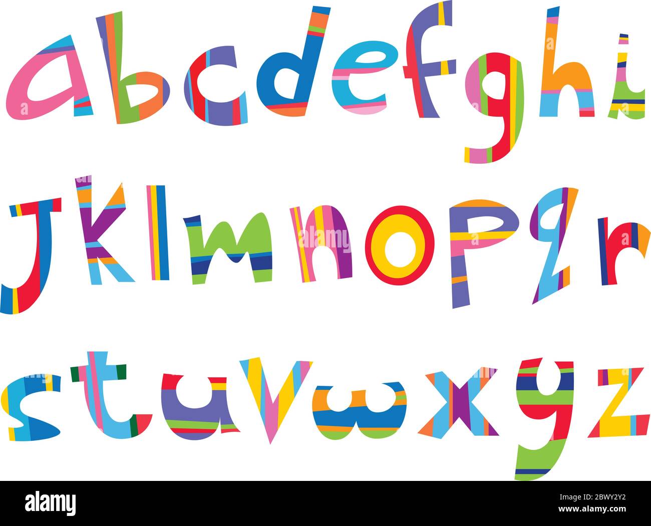 Lower case fun alphabet Stock Vector Image & Art - Alamy
