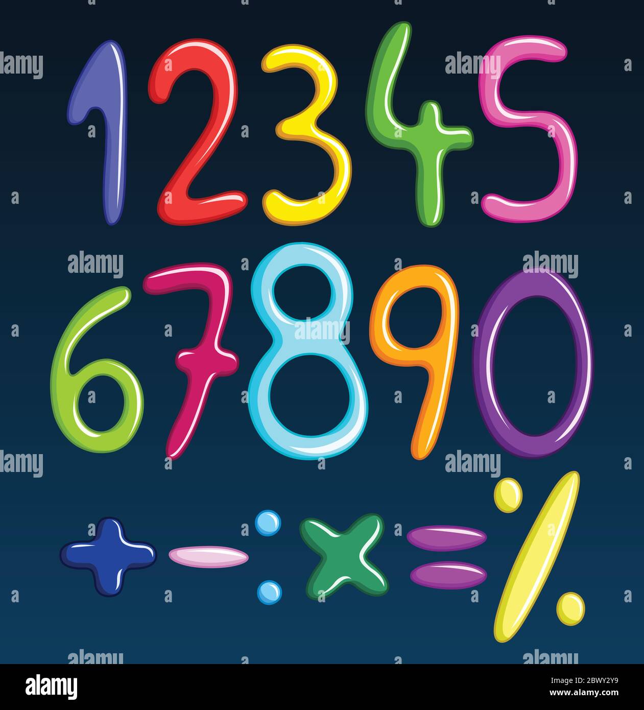 Children cartoon character numbers Stock Vector Images - Alamy