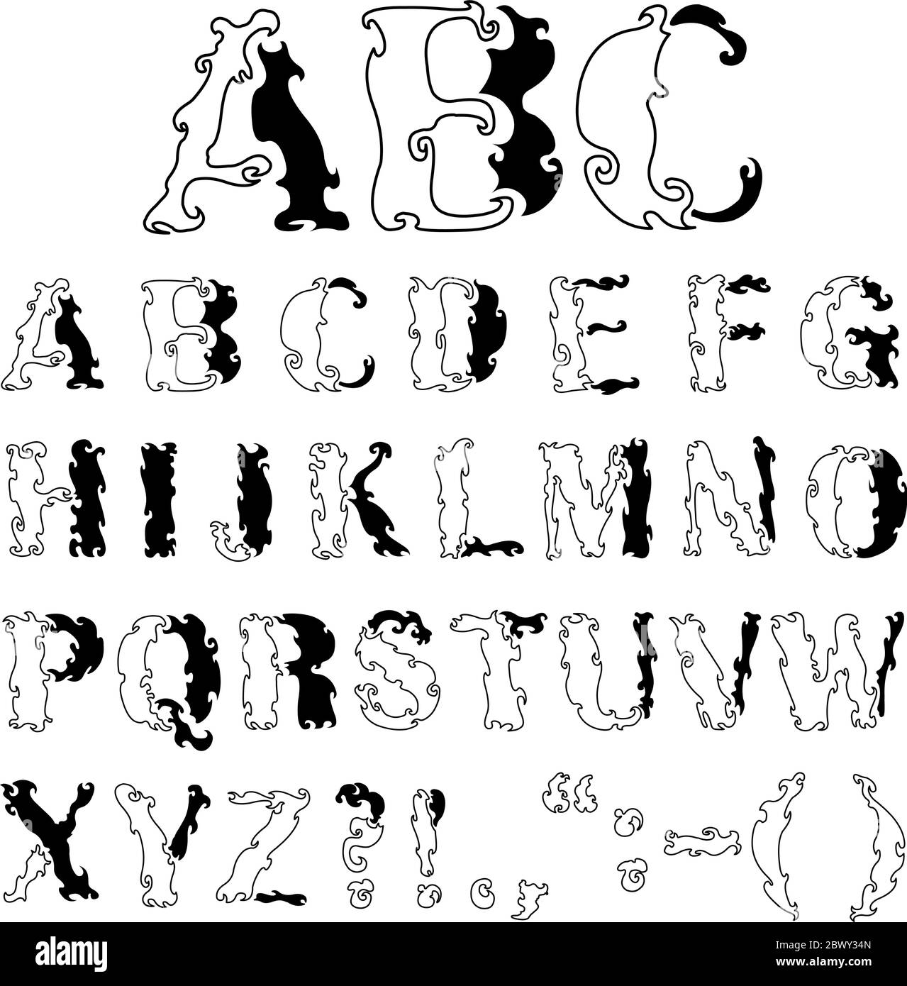 Set retro hand drawn Cut Out Stock Images & Pictures - Alamy