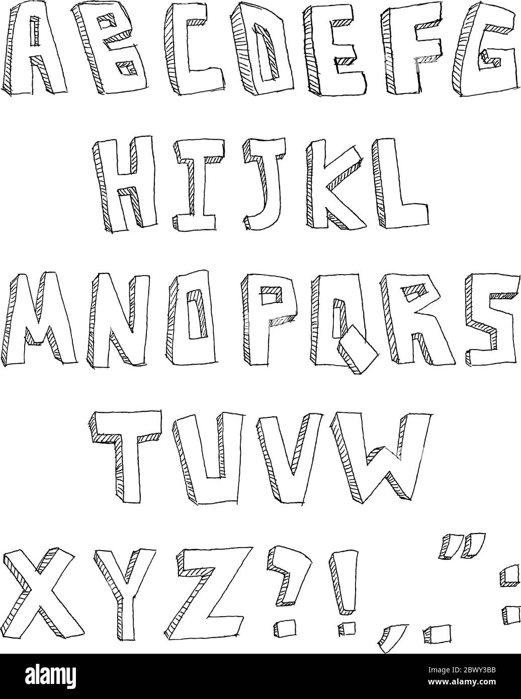 Vector hand drawn alphabet Stock Vector Image & Art - Alamy