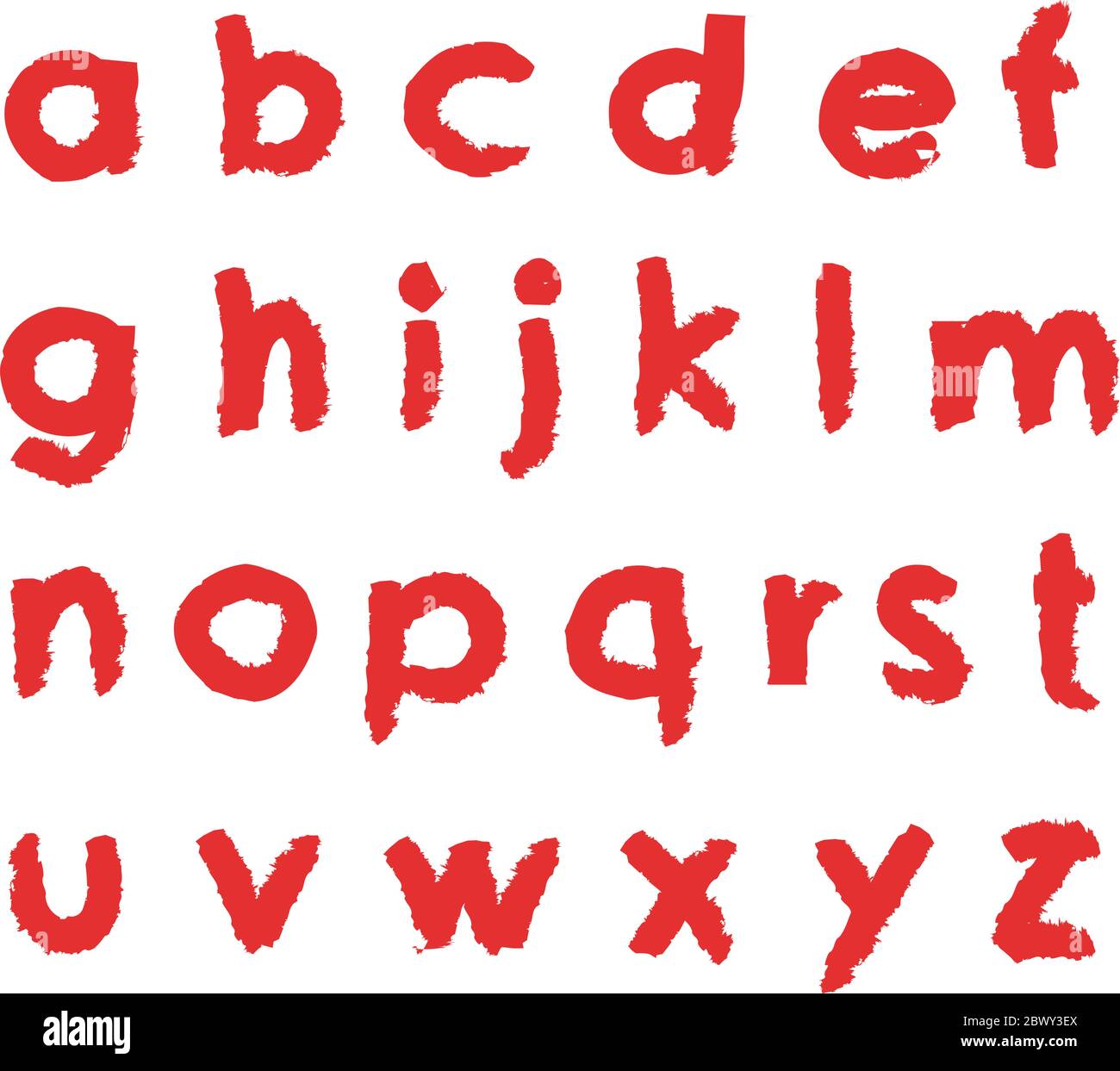 Vector hand drawn small red letters Stock Vector Image & Art - Alamy