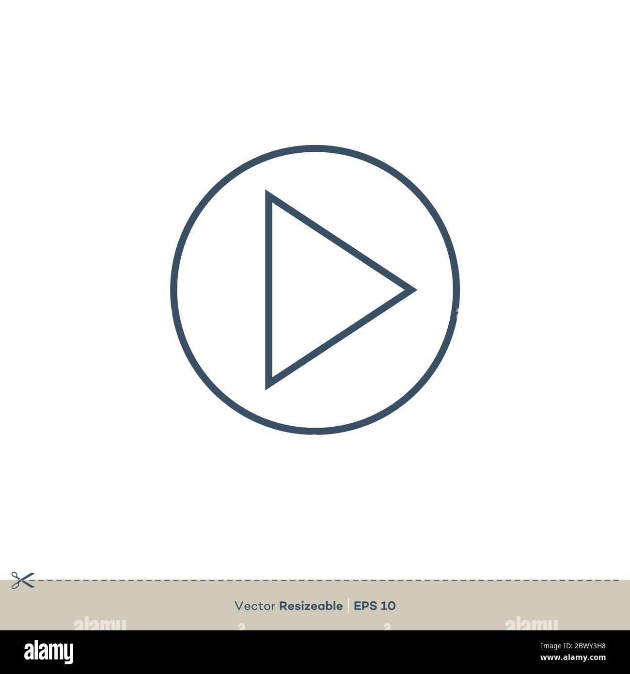 Line Art Play Button Icon Vector Logo Template Illustration Design ...