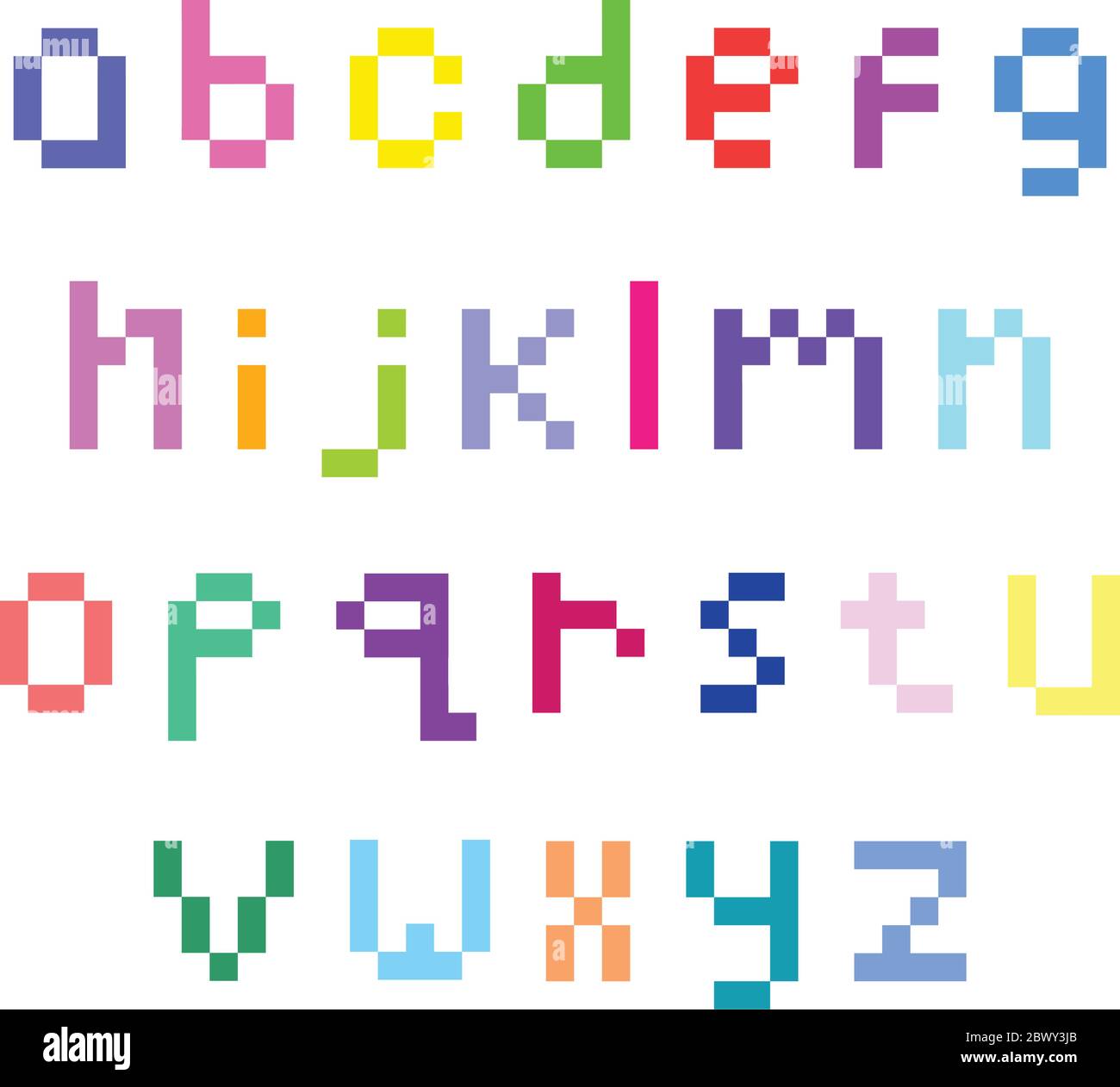 Pixel lower case alphabet Stock Vector Image & Art - Alamy