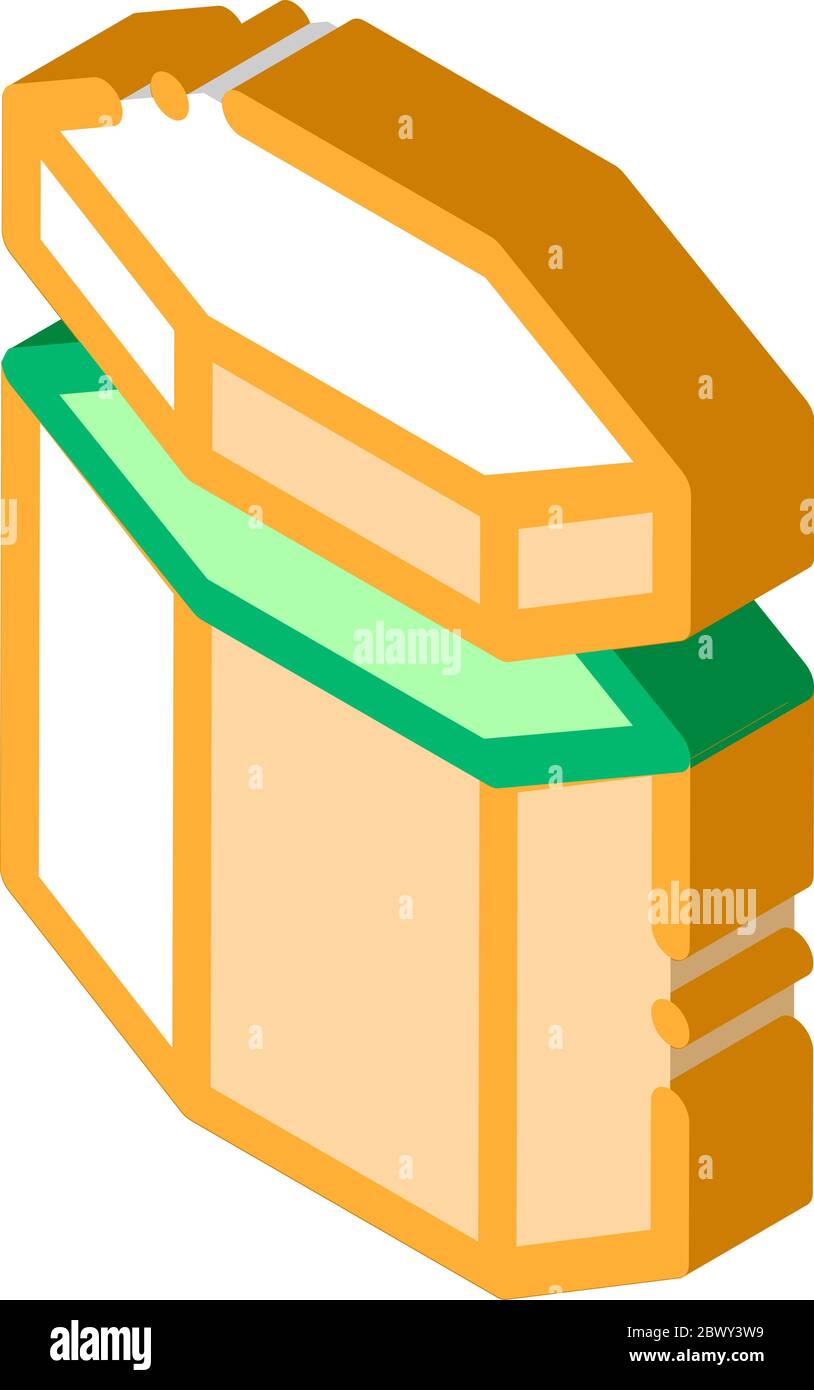 Carton Container In Hexagon Form Packaging Vector Stock Vector Image ...