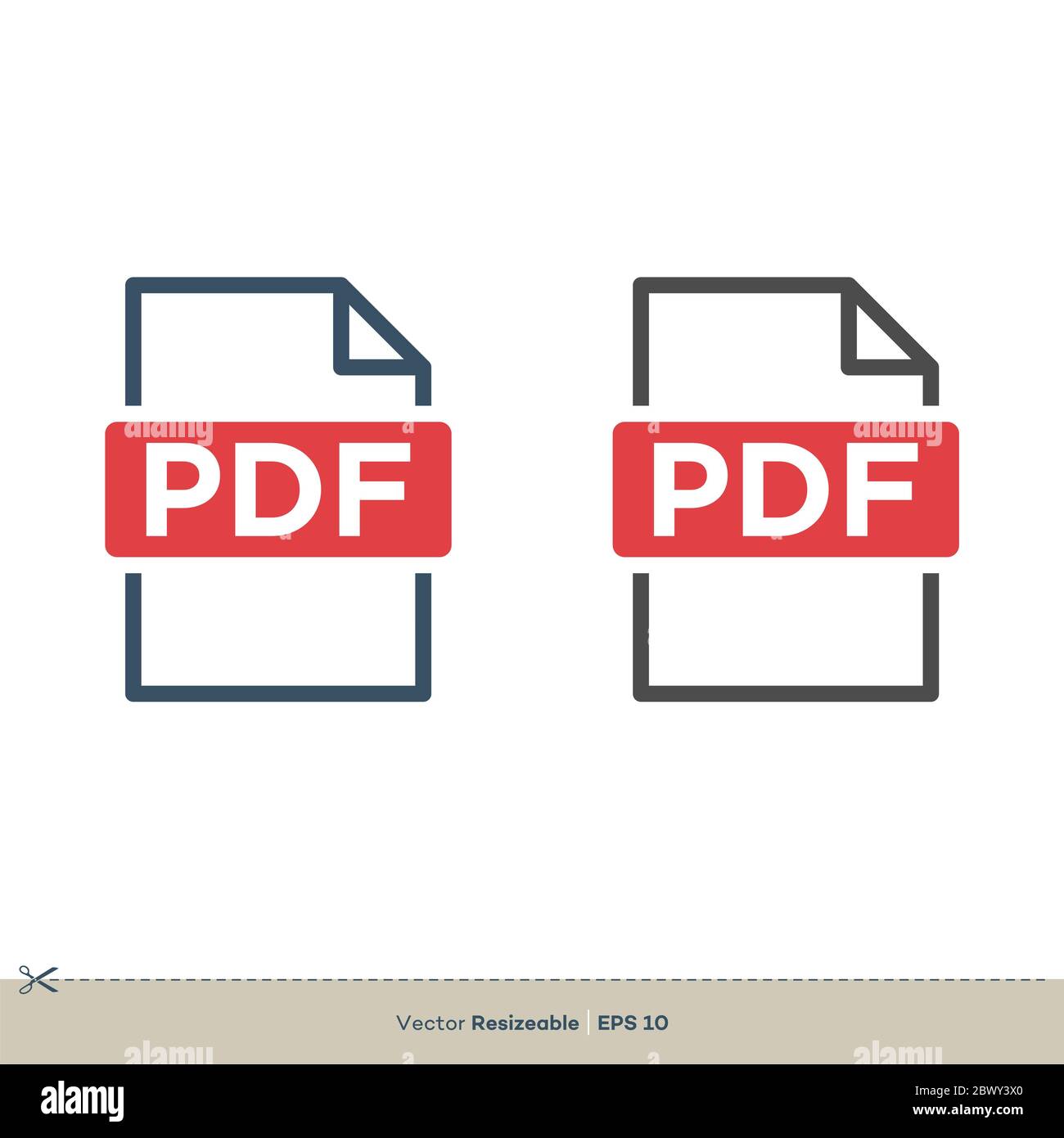 PDF Document Download Icon Logo Template Illustration Design. Vector ...