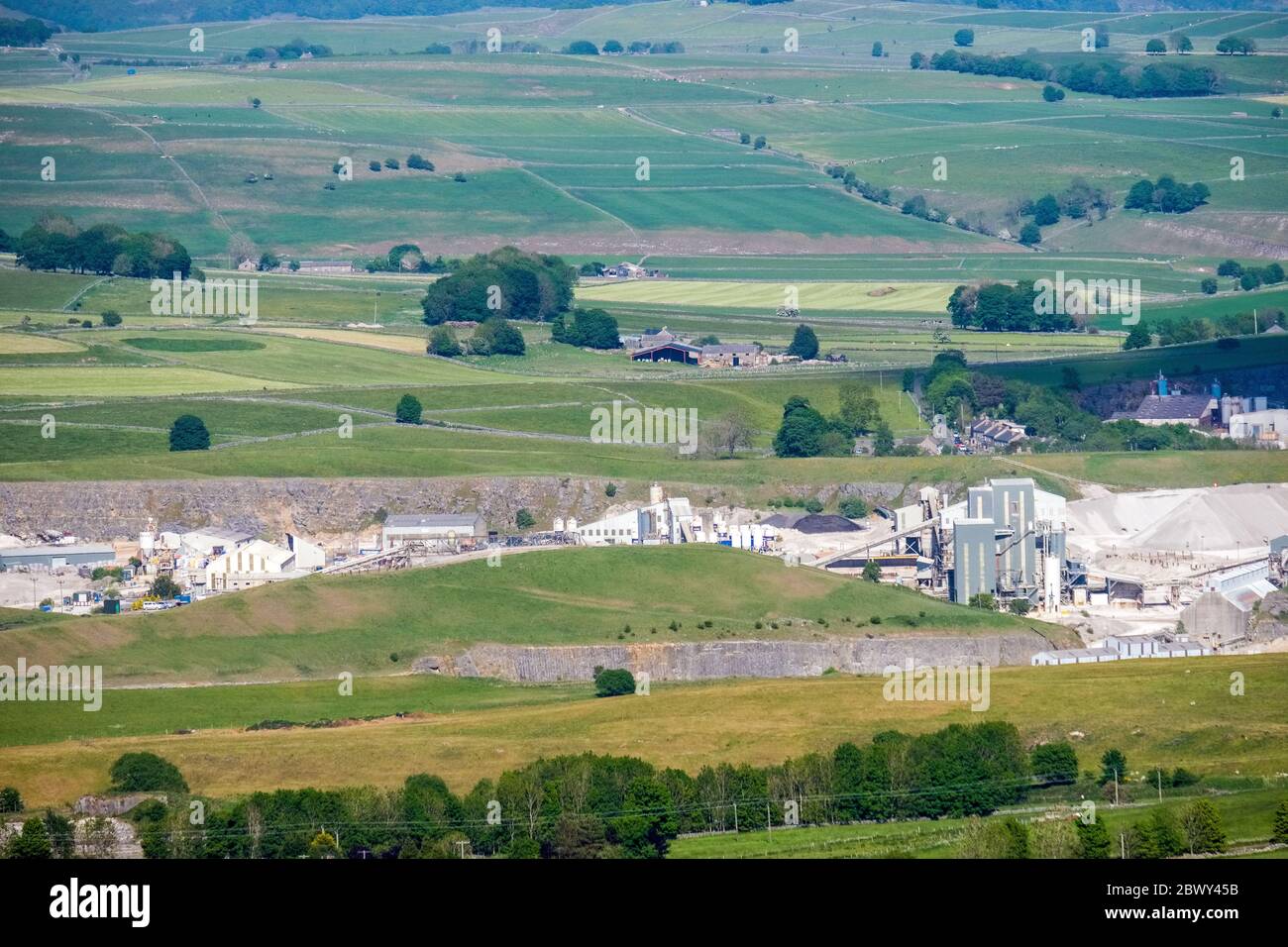 The Cemex limestone quarry at Dove Holes in Derbyshire Stock Photo - Alamy