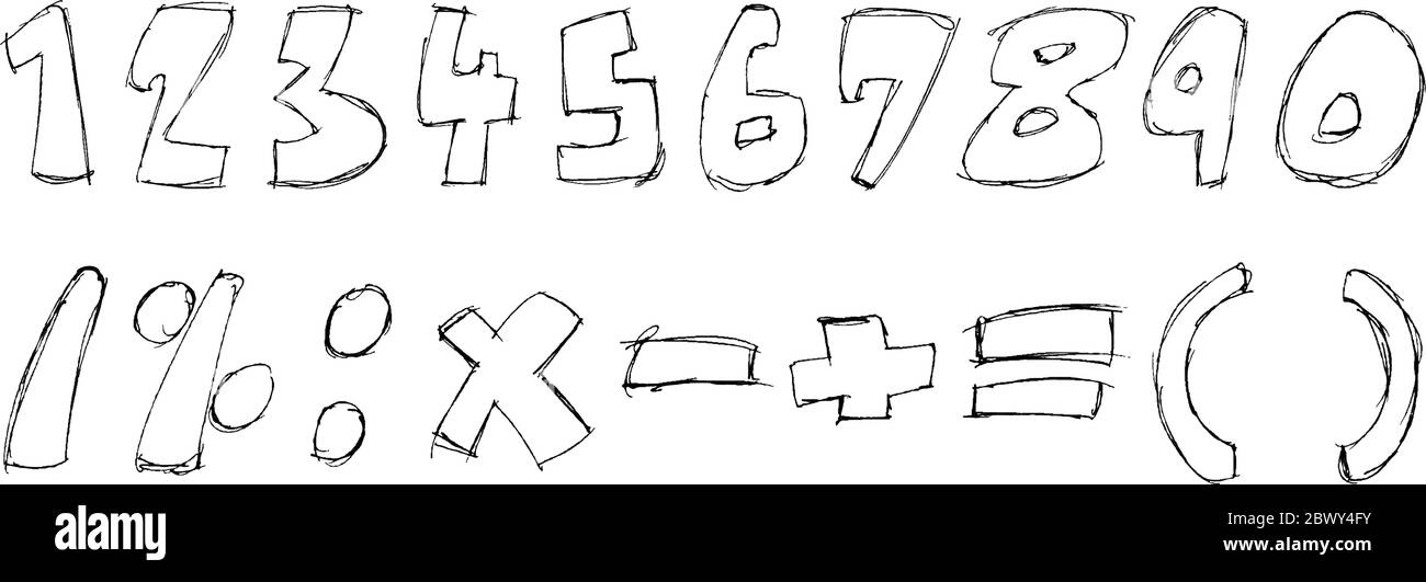 Vector sketchy numbers Stock Vector Image & Art - Alamy