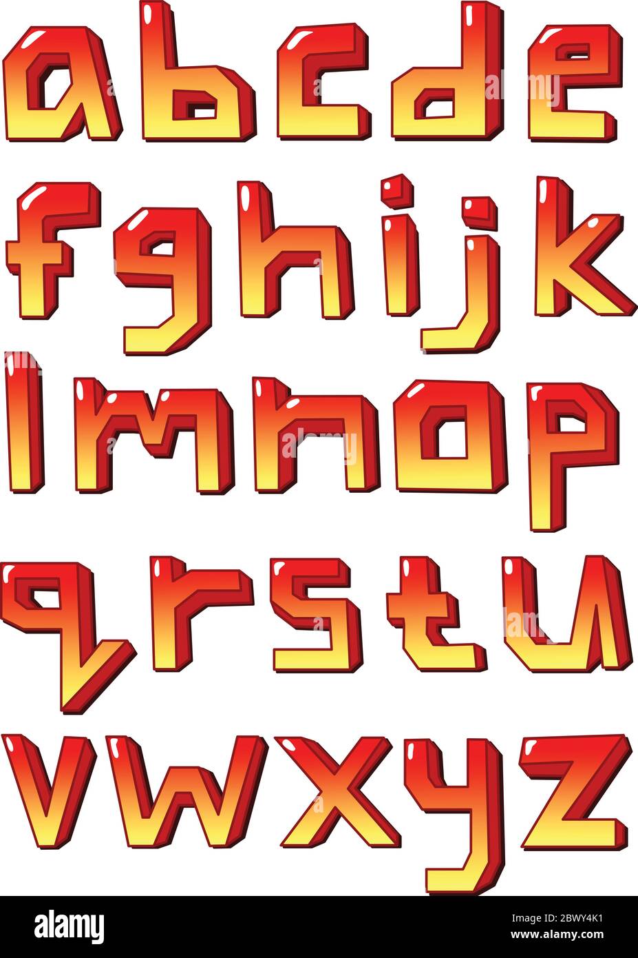 Stylized the abc small letters Stock Vector Image & Art - Alamy