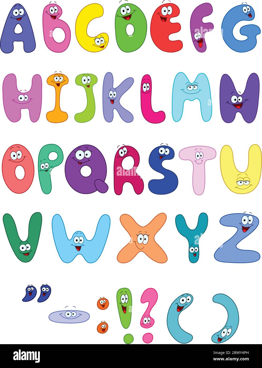 Education cartoon alphabet letters kids hi-res stock photography and ...