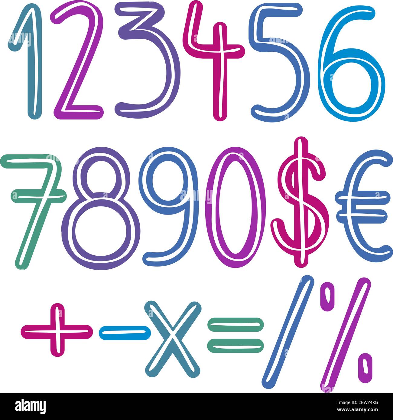 Painting art drawing numbers Cut Out Stock Images & Pictures - Alamy
