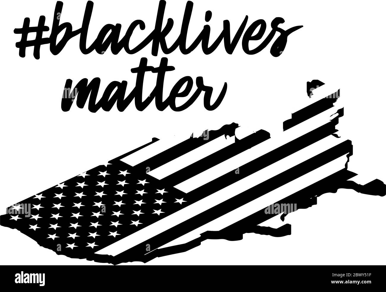 Black Lives Matter or i can't breathe Text On Usa Map. Stock vector ...