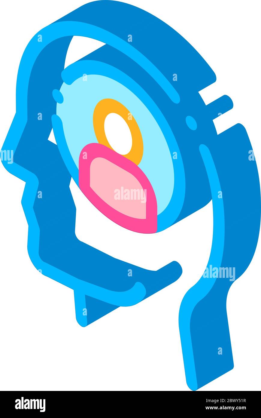 Person Avatar In Man Silhouette Mind isometric icon Stock Vector Image ...