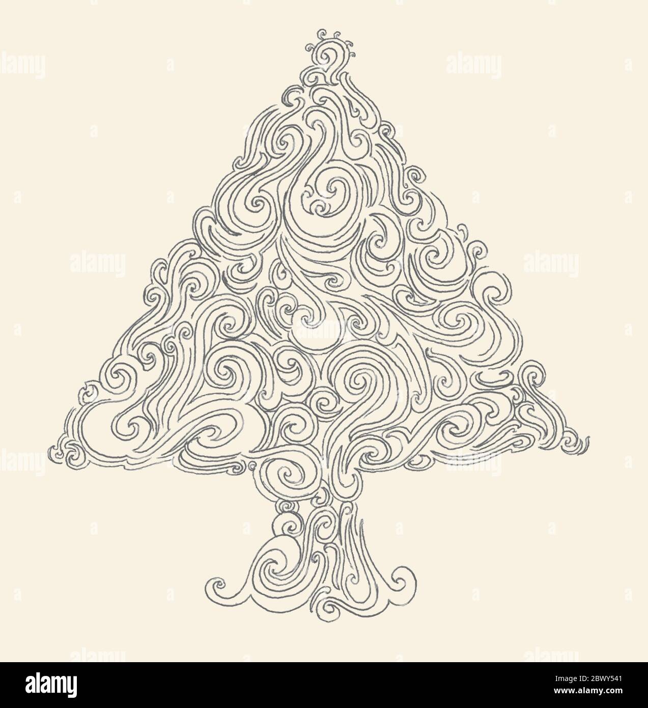 Hand drawn tree fir Stock Vector Images - Alamy