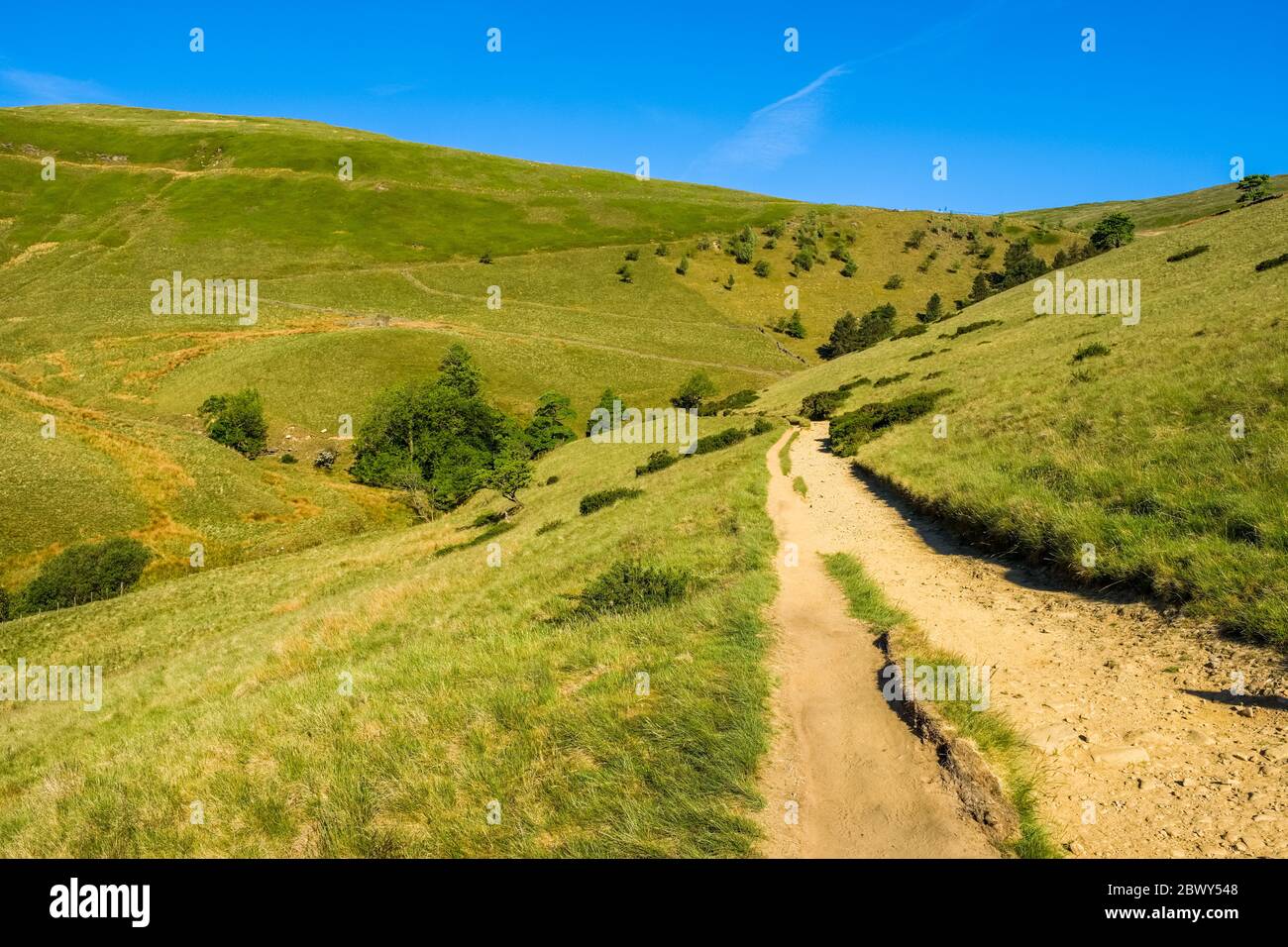 The Jacob's Ladder path from Edale onto Kinder Scout, Peak District ...