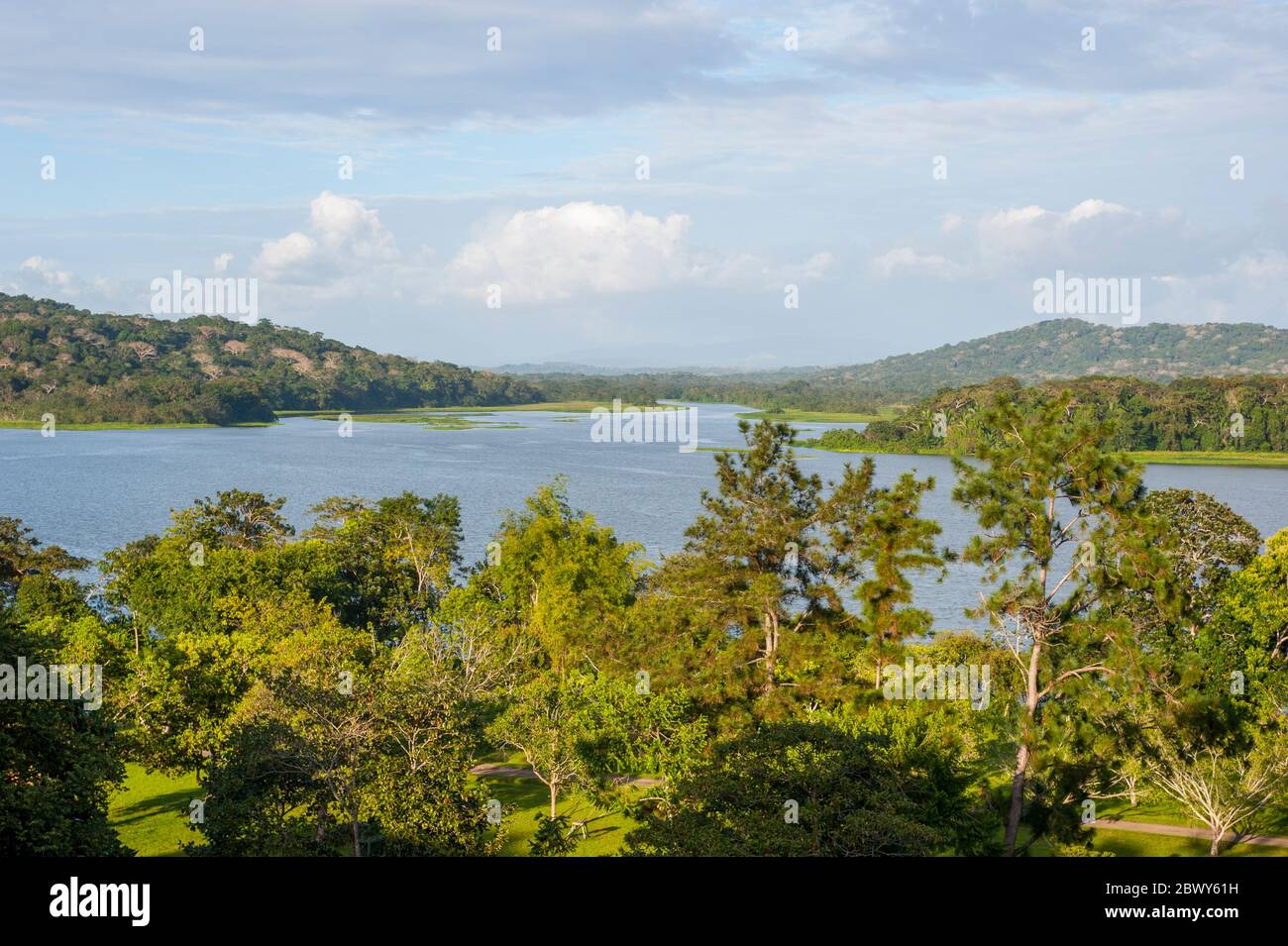 View of the rainforest and a lake from the Gamboa Rainforest Resort ...
