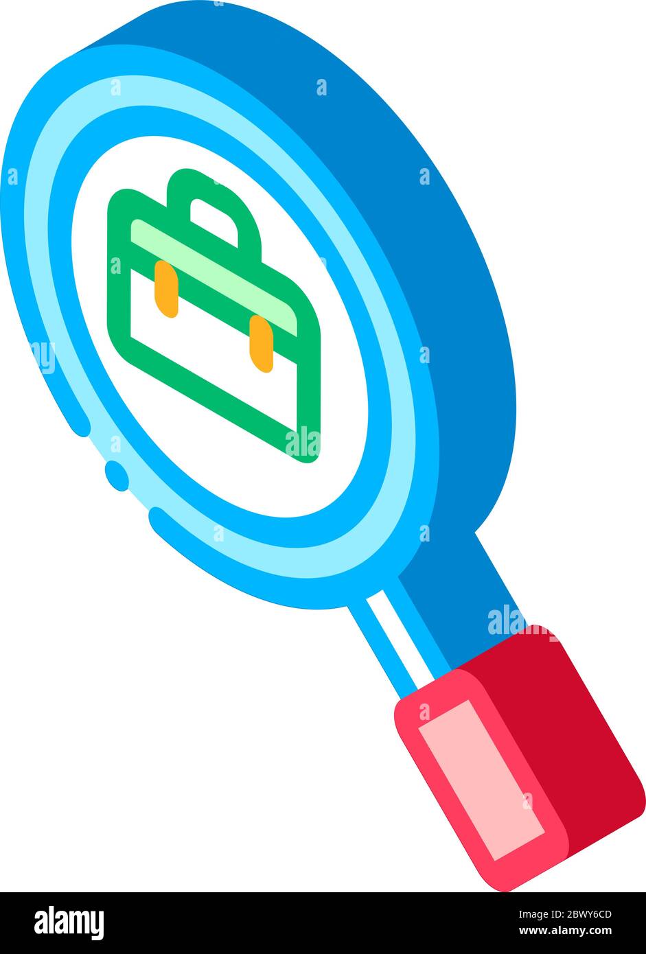 Suitcase In Magnifier Glass Job Hunting Vector Stock Vector Image & Art ...