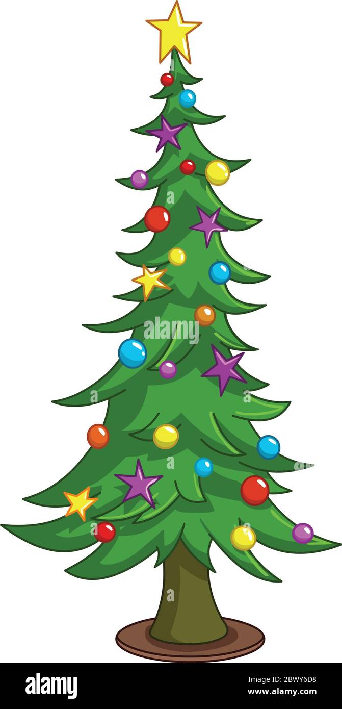 Decorated christmas tree holiday Stock Vector Images - Alamy