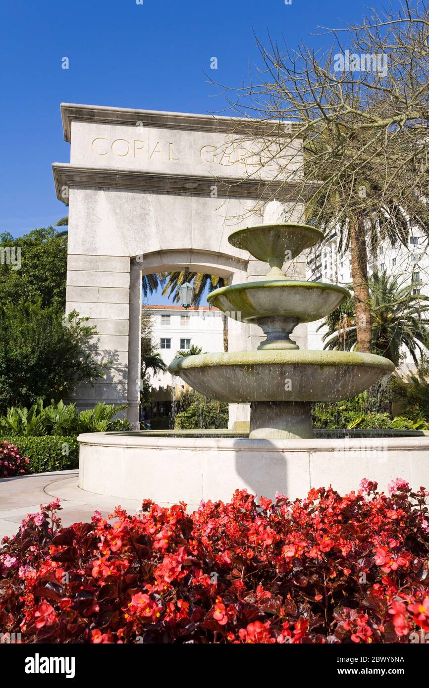 Arch on the Miracle Mile, Coral Gables, Miami, Florida, USA Stock Photo ...