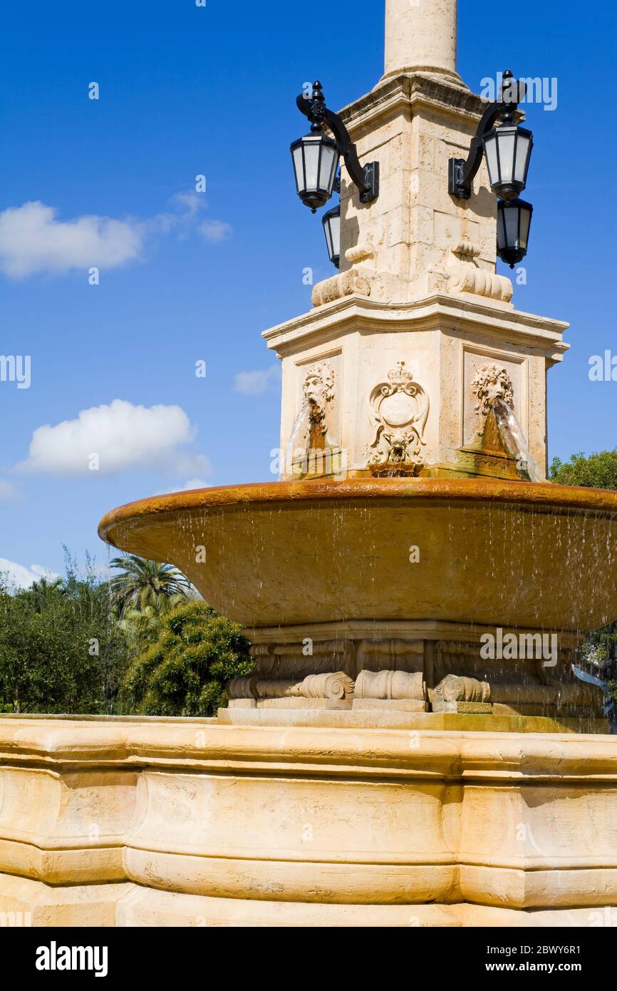 DeSoto Fountain, Coral Gables, Miami, Florida, USA Stock Photo - Alamy