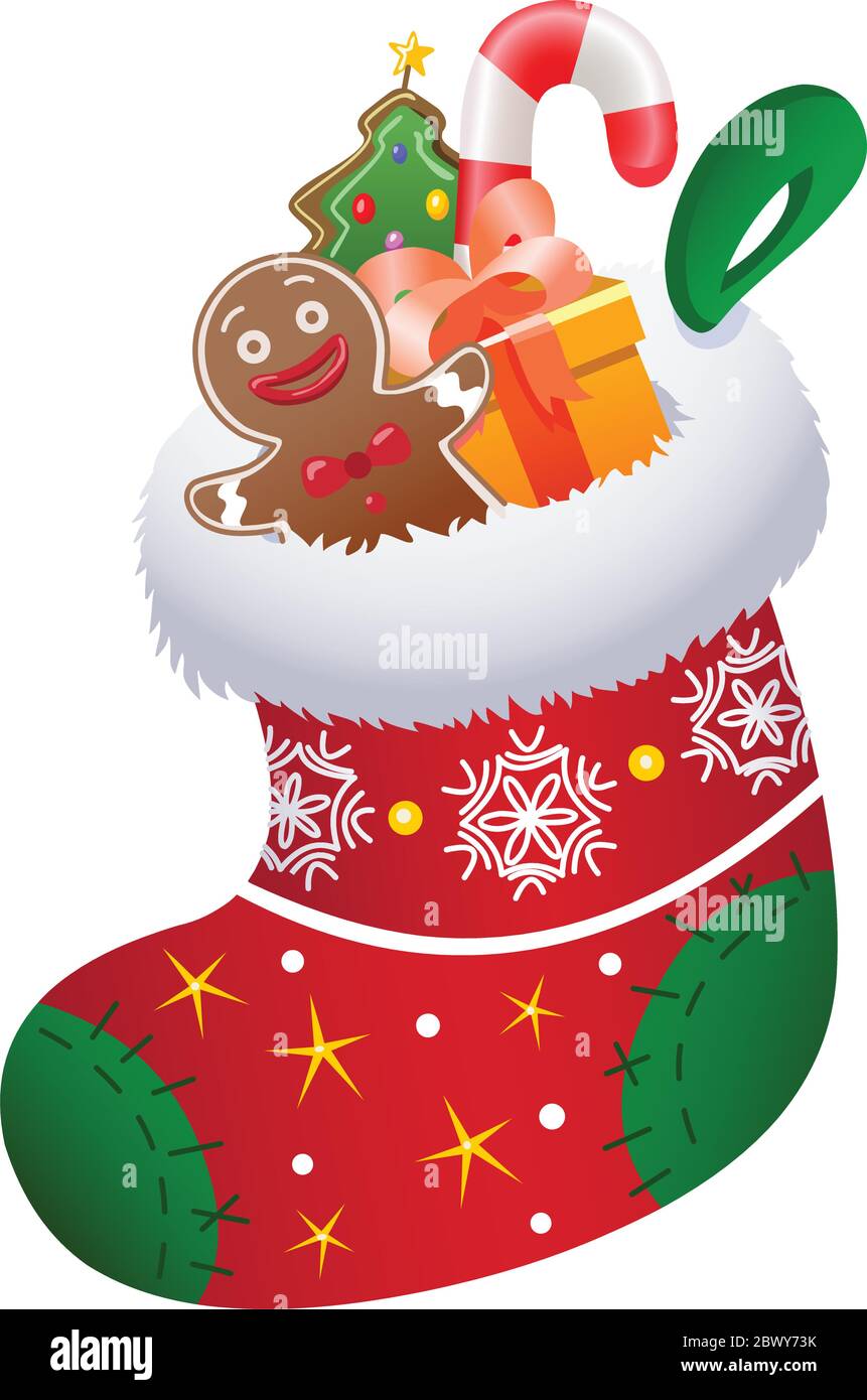 Sock candy cane celebration Cut Out Stock Images & Pictures - Alamy