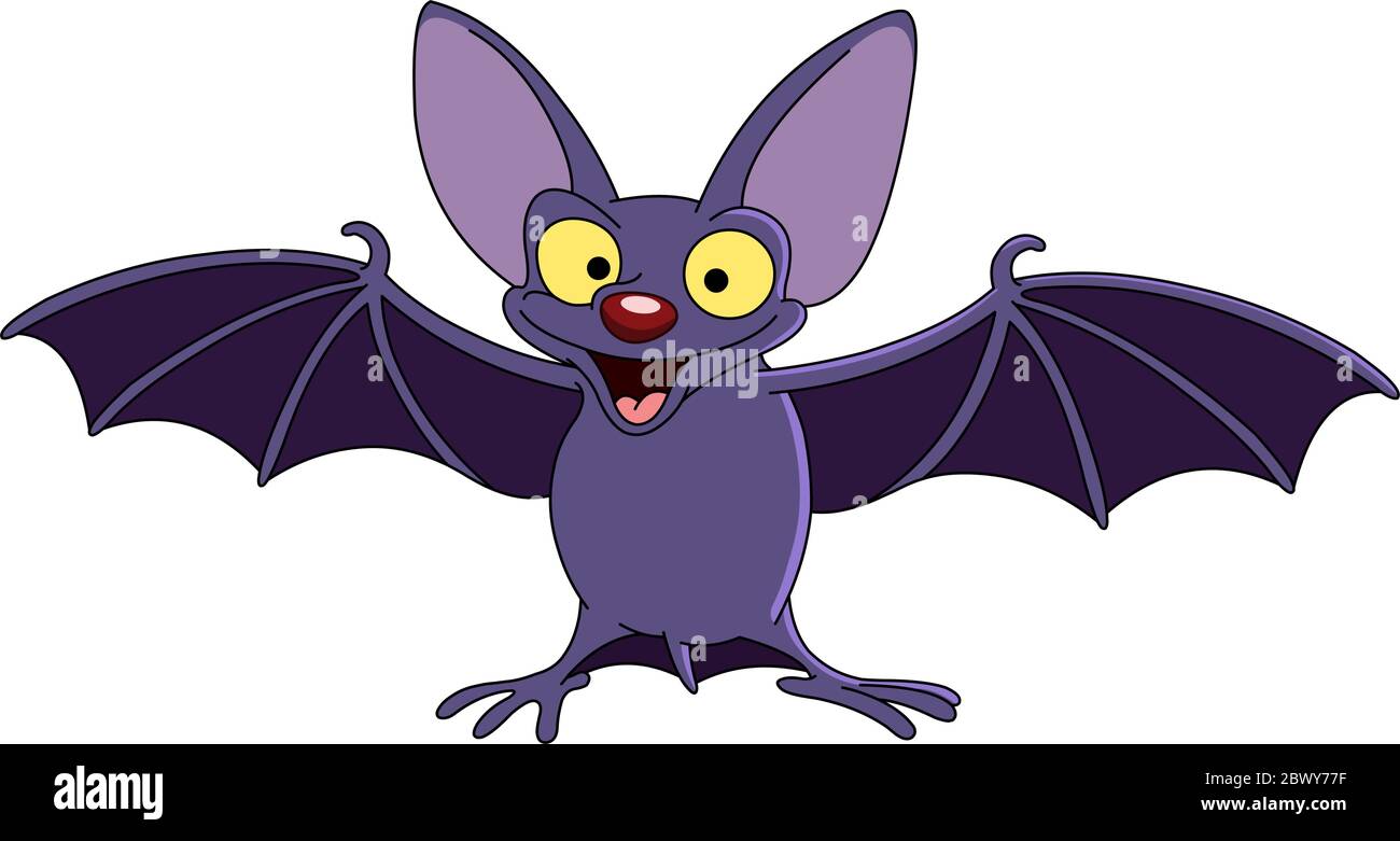 Cartoon bat spreading his wings Stock Vector Image & Art - Alamy