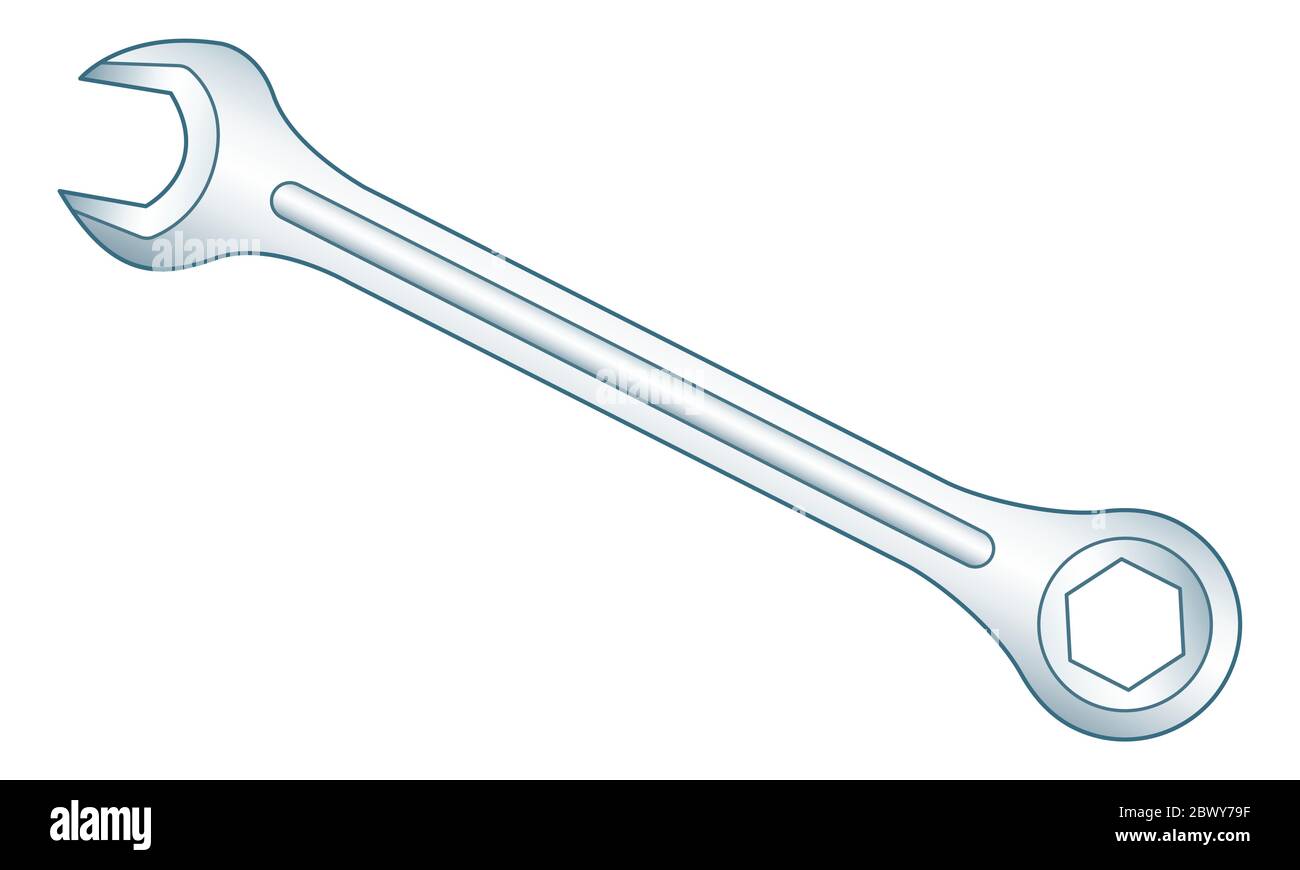 Illustration of the combination wrench tool Stock Vector Image & Art ...