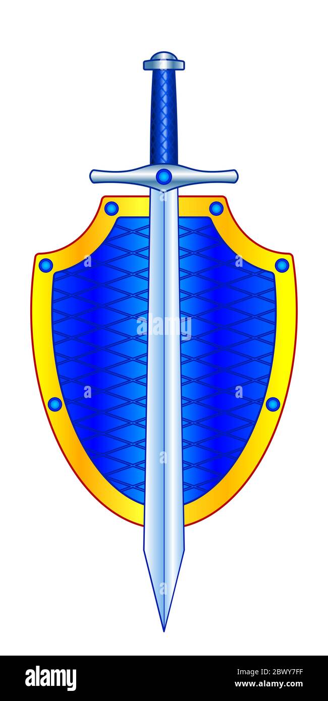 Illustration of the shield and sword cold steel Stock Vector Image ...