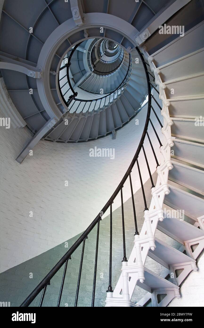 Spiral stairs in Ponce Inlet Lighthouse, Daytona Beach, Florida, USA ...