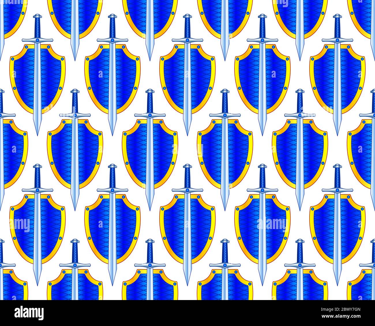 Seamless pattern of the shield and sword cold steel Stock Vector Image ...