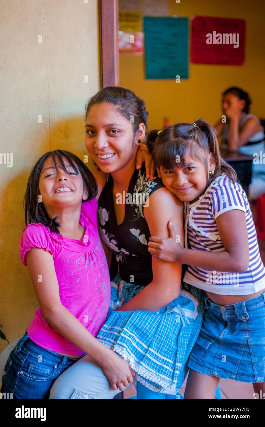 Local girls posing in the small city of Copan, Honduras Stock Photo - Alamy