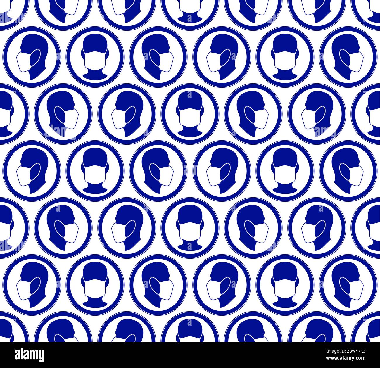 Seamless pattern of the mandatory warning signs with human faces in ...